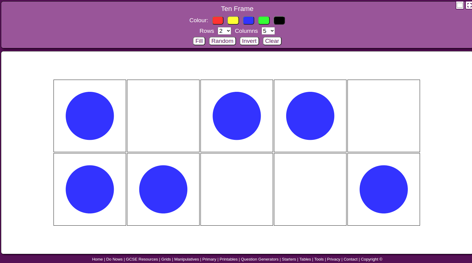 Ten Frame from MathsBot | A Dash of Research